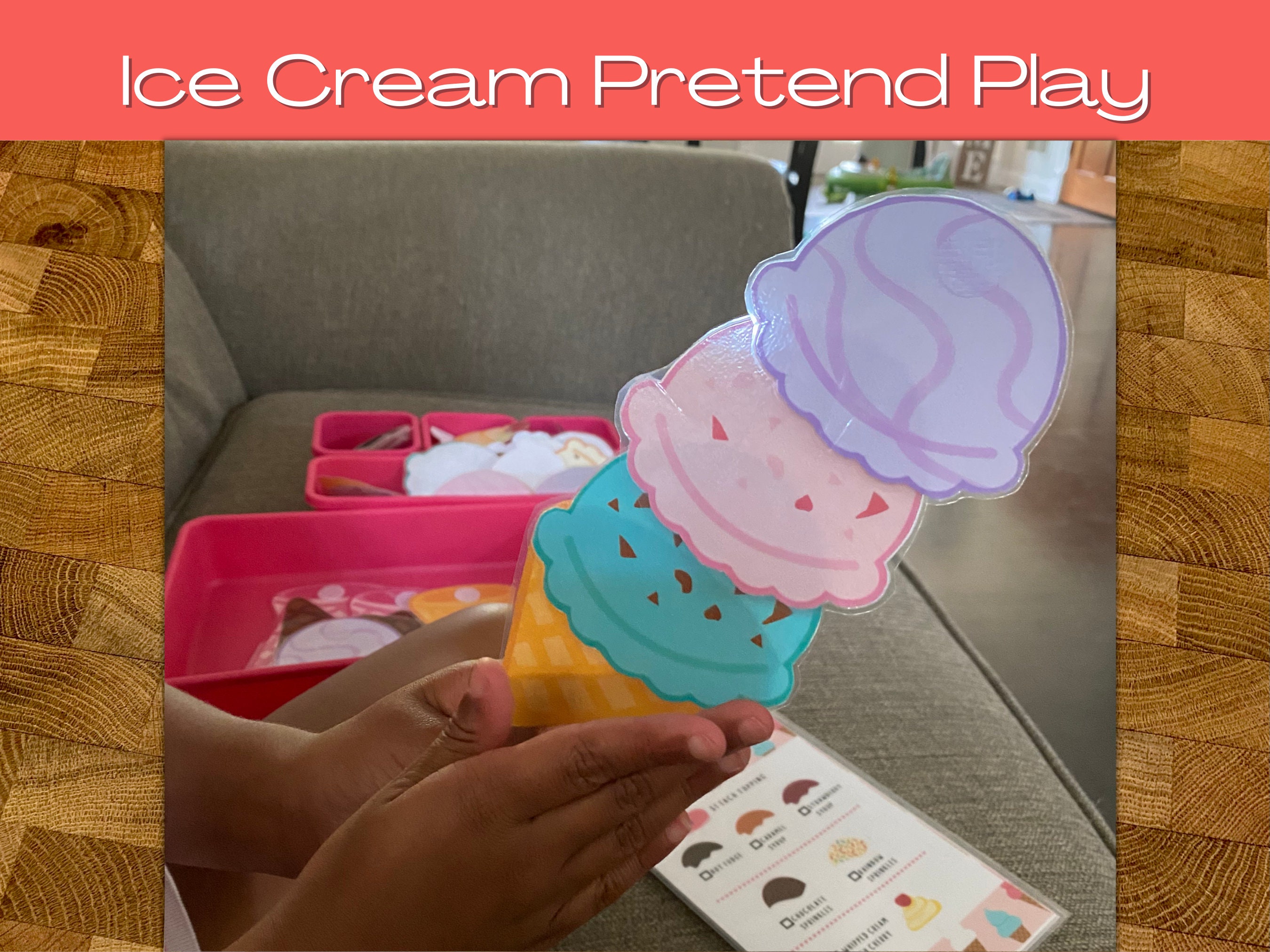 ICE CREAM PRINTABLE Pretend Play, Ice Cream Shop Dramatic Play ...