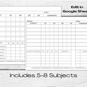 Editable Homeschool Report Card Template: Printable Progress Report ...