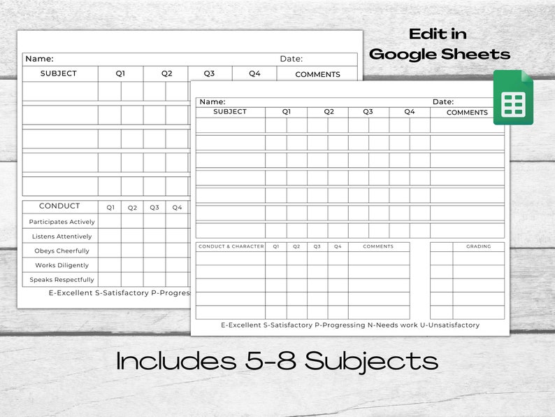 Editable Homeschool Report Card Template: Printable Progress Report ...