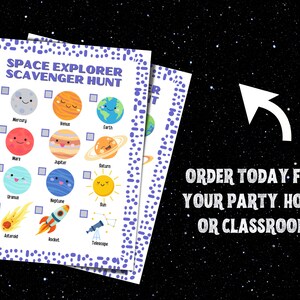 SPACE SCAVENGER HUNT, Space Kids Activity, Printable Space Activities ...