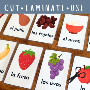 Spanish Food Flashcards: Bilingual Learning Cards for Kids (PDF ...