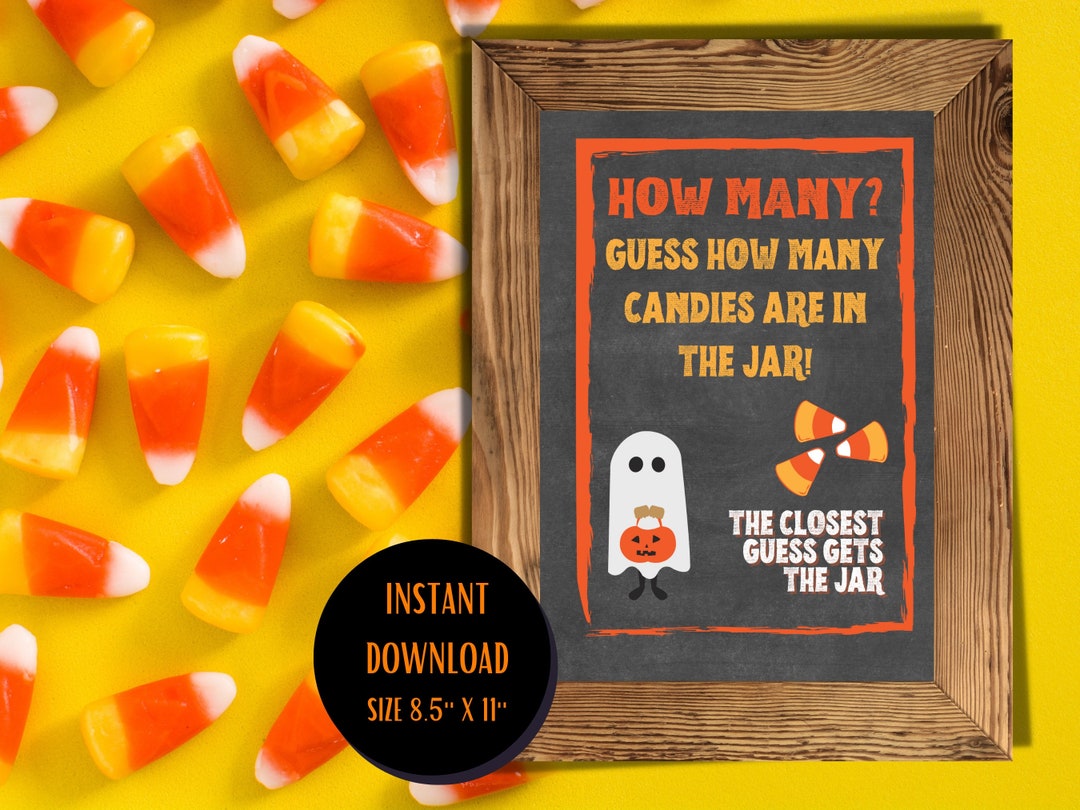 GUESS HOW MANY Candy Corns Game, Printable Halloween Games, Halloween ...