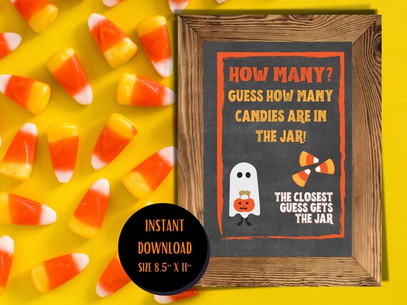GUESS HOW MANY Candy Corns Game Printable Halloween Games - Etsy