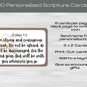 40 PERSONALIZED SCRIPTURE CARDS, Scripture Memorization Cards, Bible ...