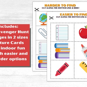 BACK TO SCHOOL Scavenger Hunt, Back to School Activity, Printable Back ...