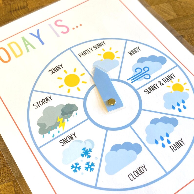 Weather Wheel Printable: Bilingual Learning, Montessori Circle Time ...