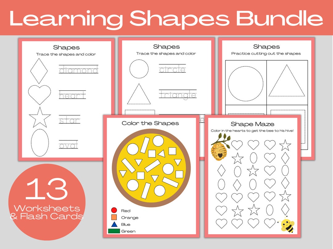 LEARNING SHAPES WORKSHEET, Shape Matching Activities, Shapes Printable ...