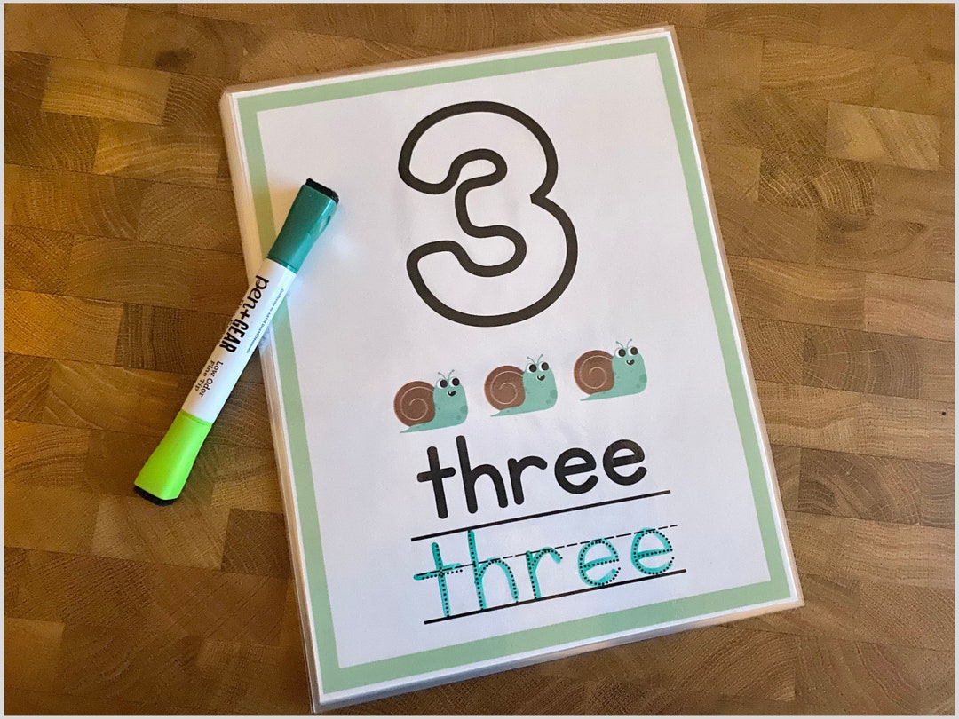 NUMBER TRACING FLASHCARDS, Learn Numbers Printable, Counting, Writing ...