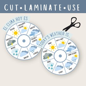 WEATHER WHEEL PRINTABLE Bundle, Weather Montessori, Weather Circle Time ...