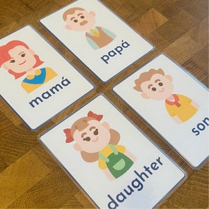 Spanish & English Family Flashcards: Bilingual Learning for Kids (PDF ...
