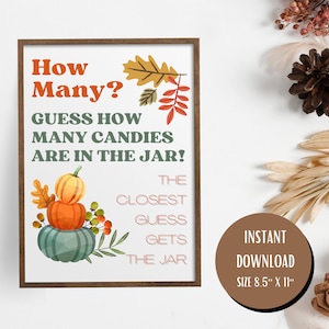 Guess How Many Candies Game, Fall Printable (PDF) - Etsy