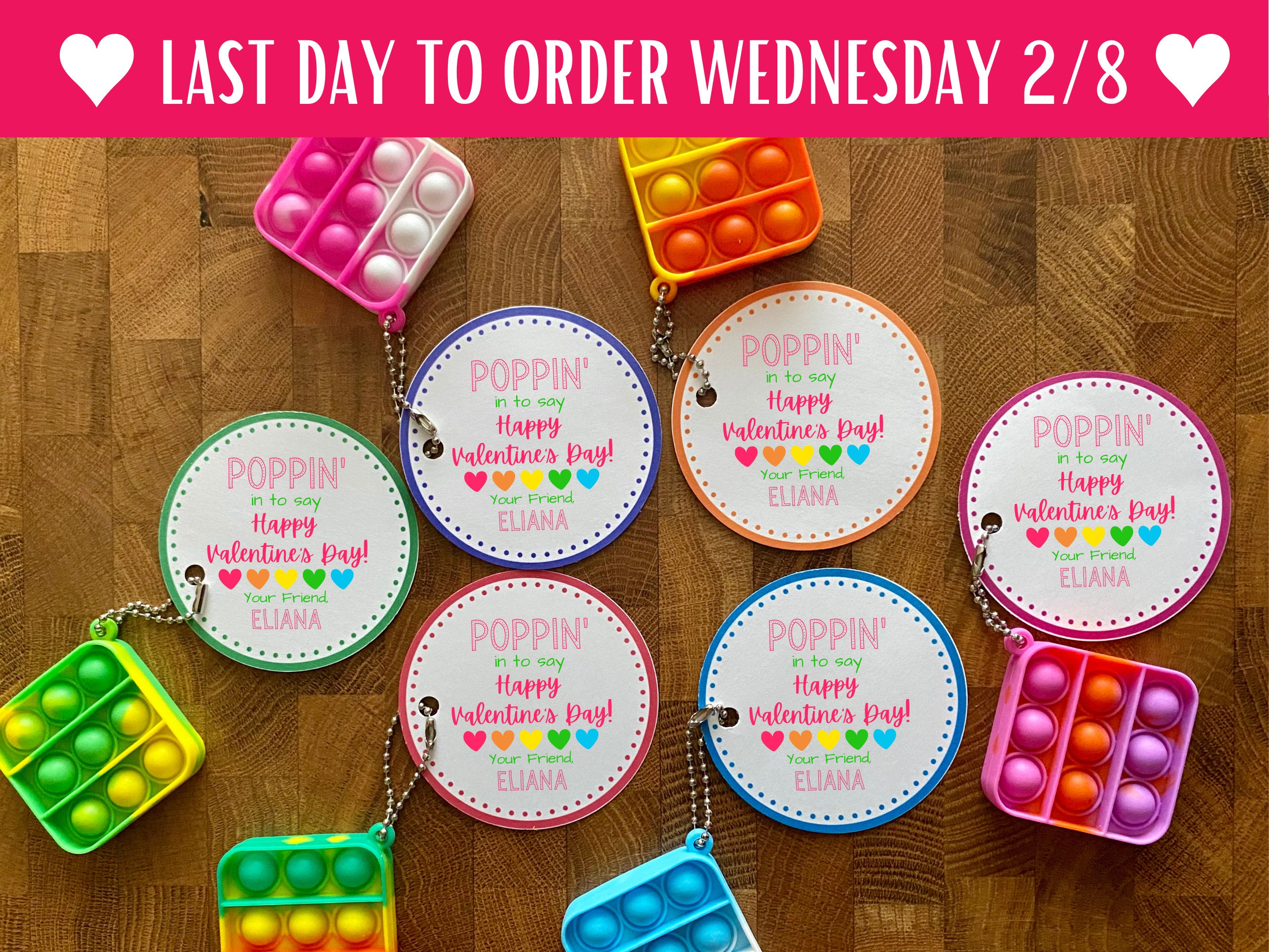 CUSTOM POP IT Valentine Tags Pop It Tags Personalized - Etsy