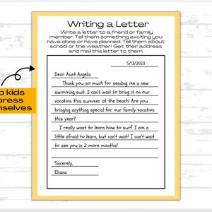 WRITING LETTERS WORKSHEET, How to Write a Letter Printable, Homeschool ...