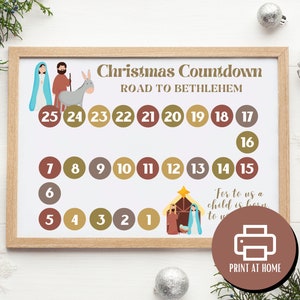 NATIVITY ADVENT CALENDAR Printable, Christmas Countdown Pdf, Advent ...