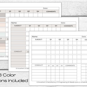 HOMESCHOOL REPORT CARD, Printable Homeschool Report Card Template, Printable Progress Report ...