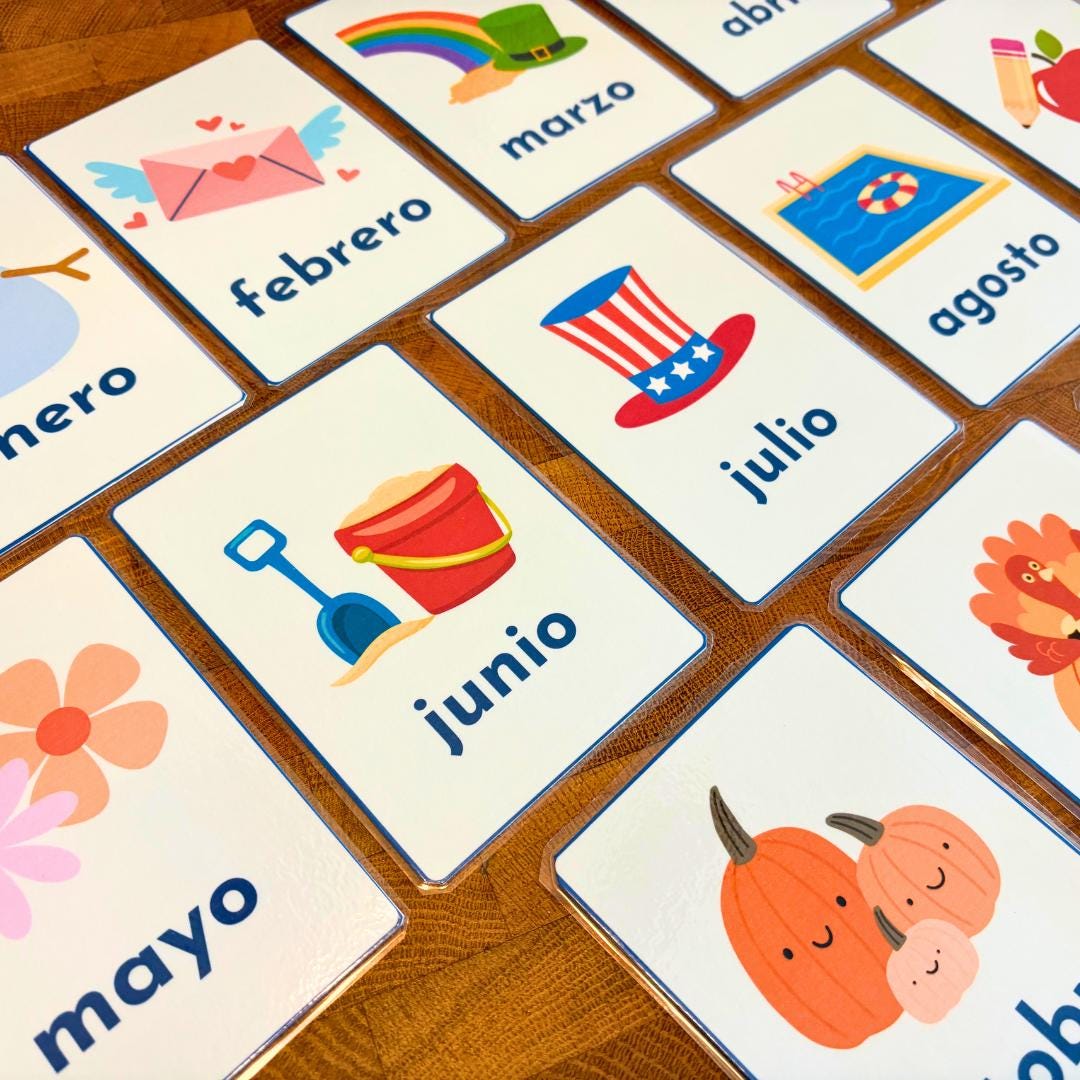 Spanish Calendar Flashcards: Days, Months, Seasons - Bilingual Learning ...