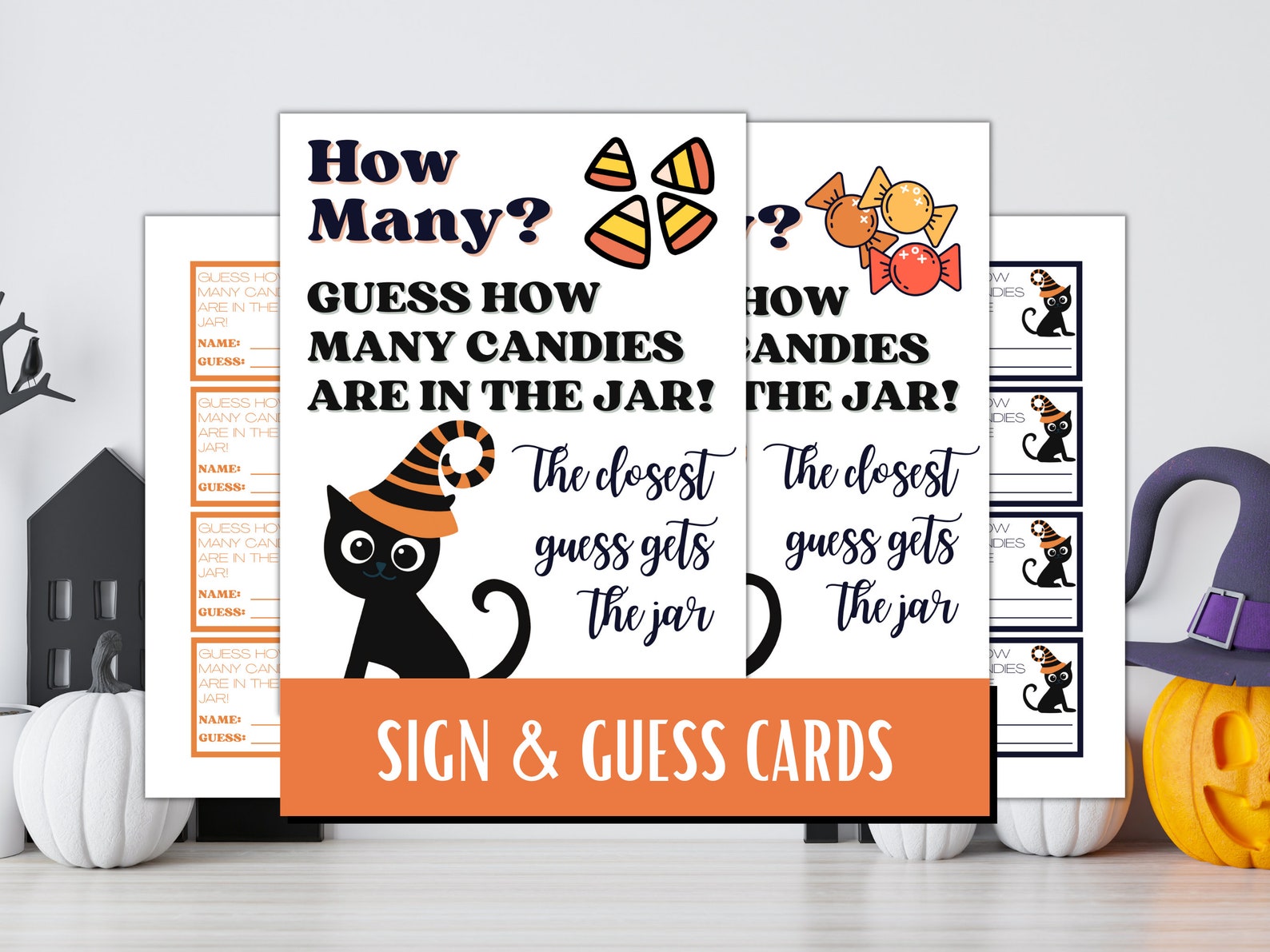 Halloween Guessing Game, Candy Corn, Printable Sign (digital Download ...