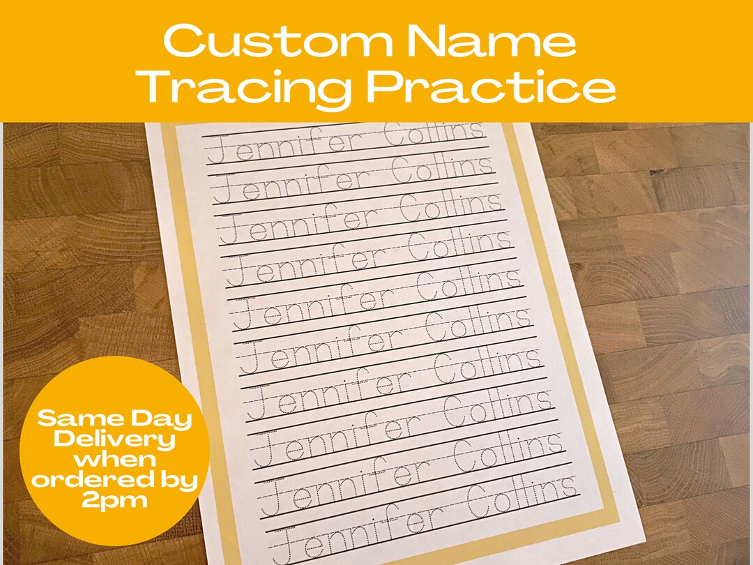Personalized NAME TRACING PRACTICE, Handwriting Practice Sheets, Custom ...