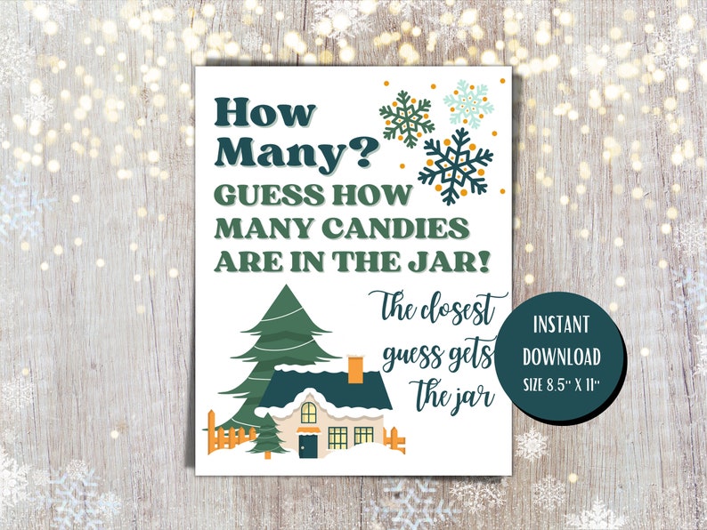 GUESS HOW MANY Candies Game Printable Winter Games Winter - Etsy