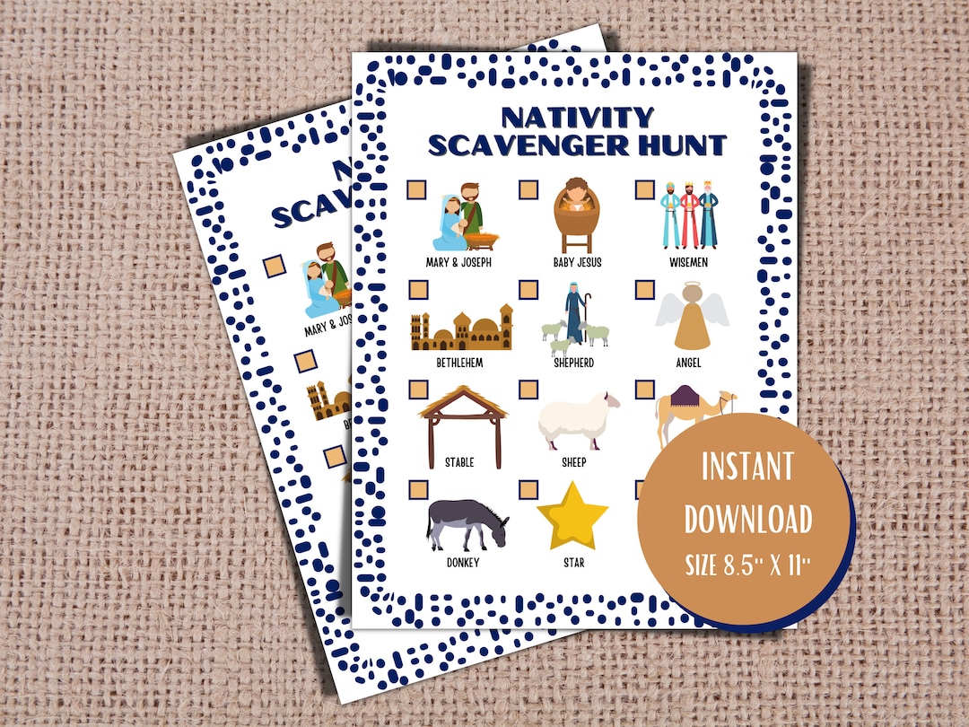 NATIVITY SCAVENGER HUNT, Nativity Kids Activity, Christmas Games ...