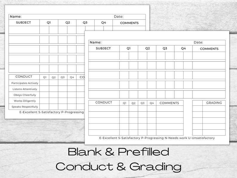 Printable Homeschool Report Card Template: Simple Progress Report (PDF ...