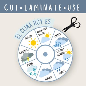 Spanish Weather Wheel Printable: Montessori Learning (digital Download ...