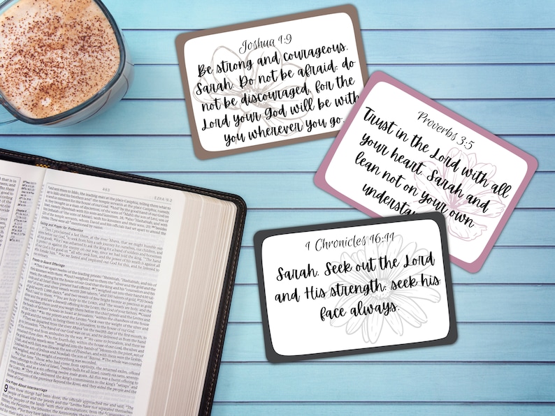 40 PERSONALIZED SCRIPTURE CARDS Scripture Memorization Cards - Etsy