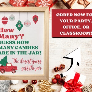 GUESS HOW MANY Candies Game, Printable Christmas Games, Christmas Guess ...