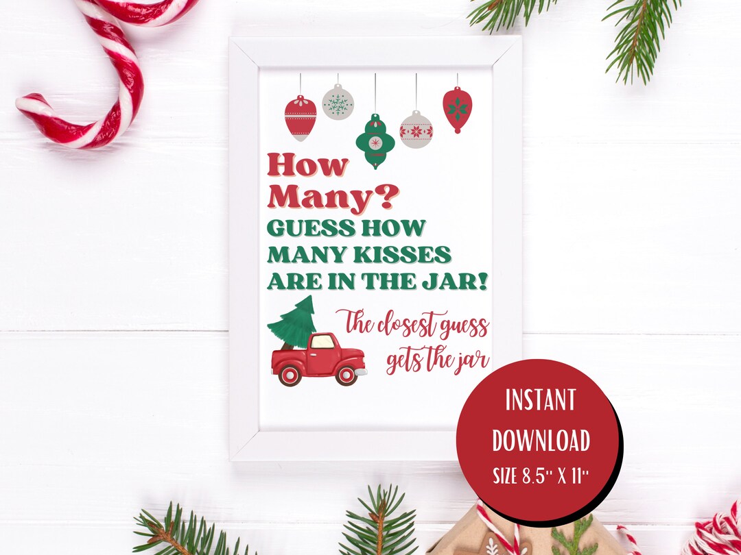 GUESS HOW MANY Candies Game, Printable Christmas Games, Christmas Guess ...
