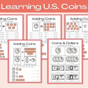 LEARNING COINS BUNDLE, Kids Money Activity, U.s. Coins, Prek and ...