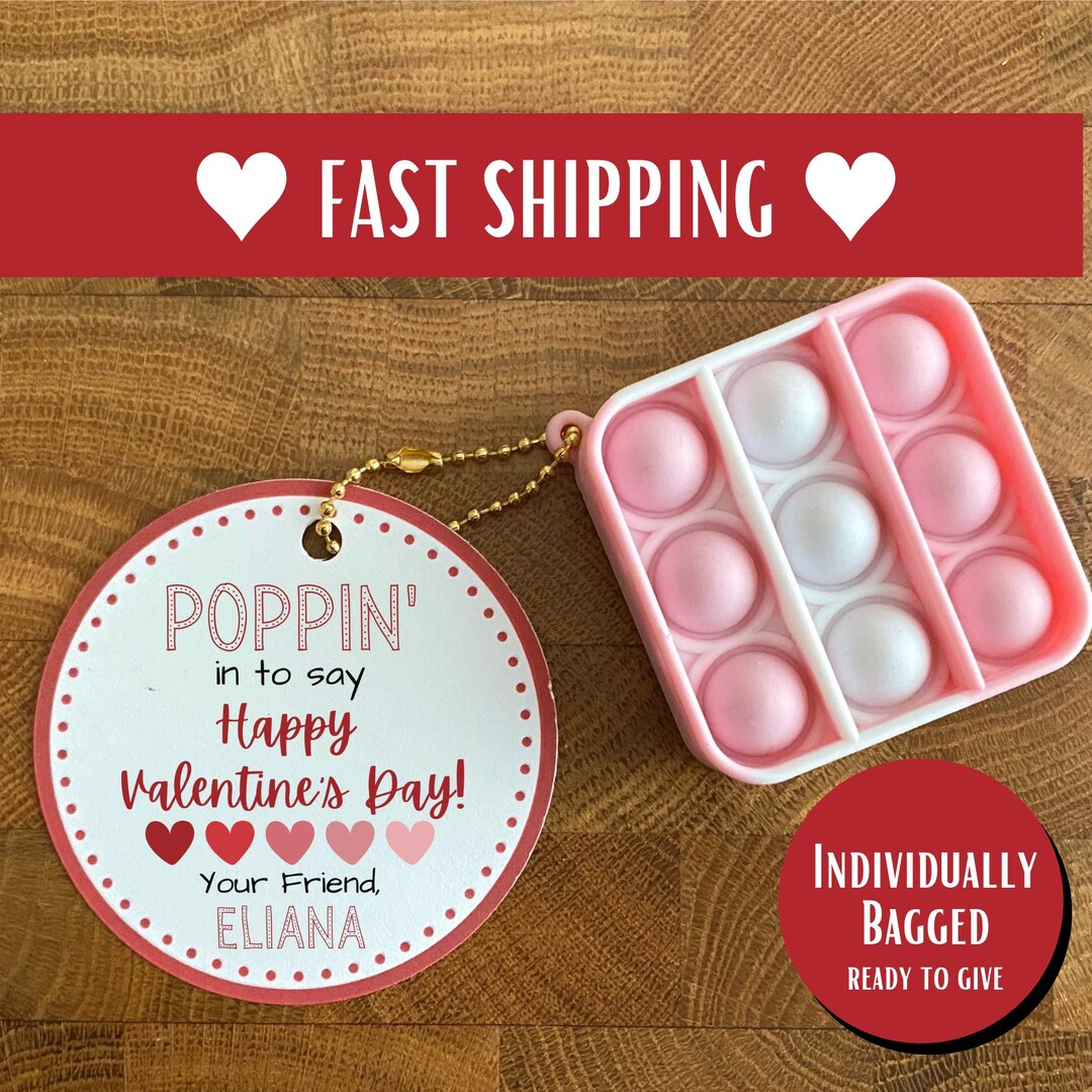 Personalized Pop It Valentine's Day Tags for Kids - Etsy