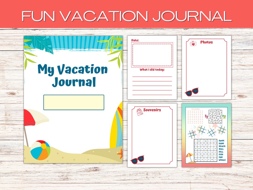 KID TRAVEL JOURNAL, Printable Vacation Journal, Travel Journal for Kids ...