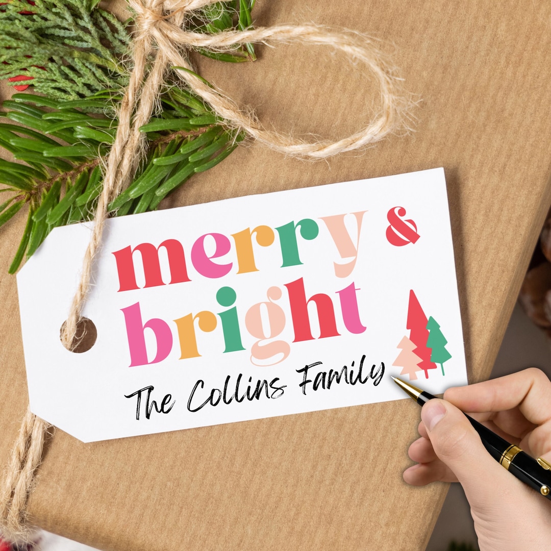 MERRY and BRIGHT TAGS, Christmas Gift Tags, Printable Christmas Gift ...
