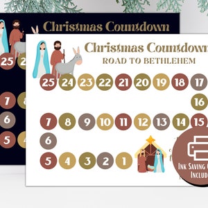 NATIVITY ADVENT CALENDAR Printable, Christmas Countdown Pdf, Advent ...