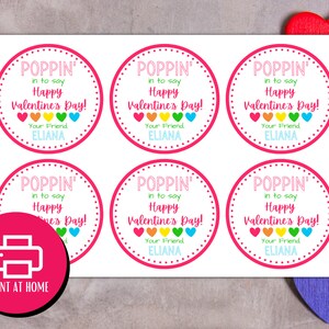 CUSTOM POP IT Valentine Tags, Pop It Tags, Personalized Valentine's Day ...