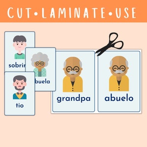 Spanish & English Family Flashcards: Bilingual Learning for Kids (PDF ...