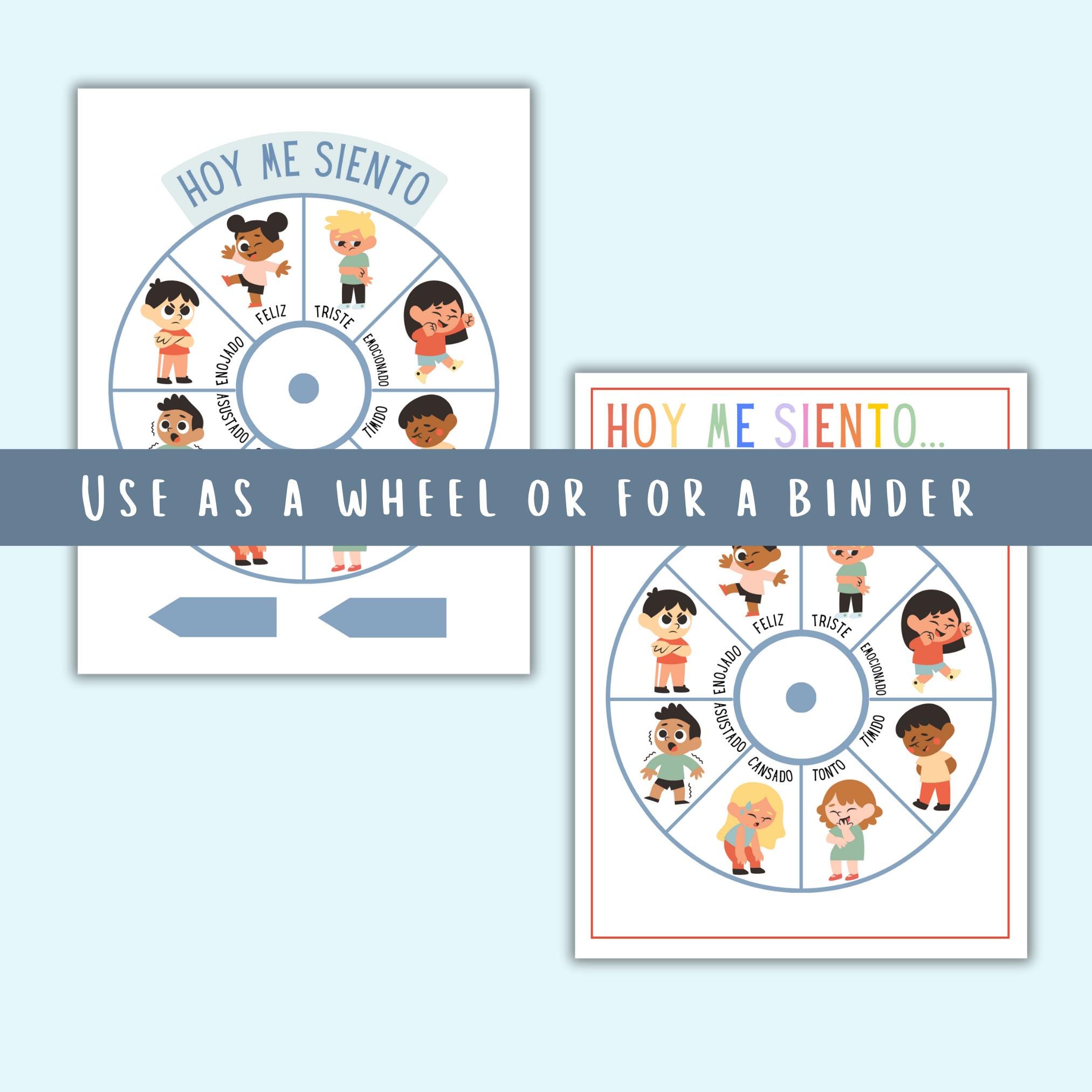 Spanish Feelings Wheel Printable: Kids Emotion Activity (PDF) - Etsy