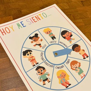 SPANISH FEELINGS WHEEL Printable, Feelings Montessori, Feelings Circle ...