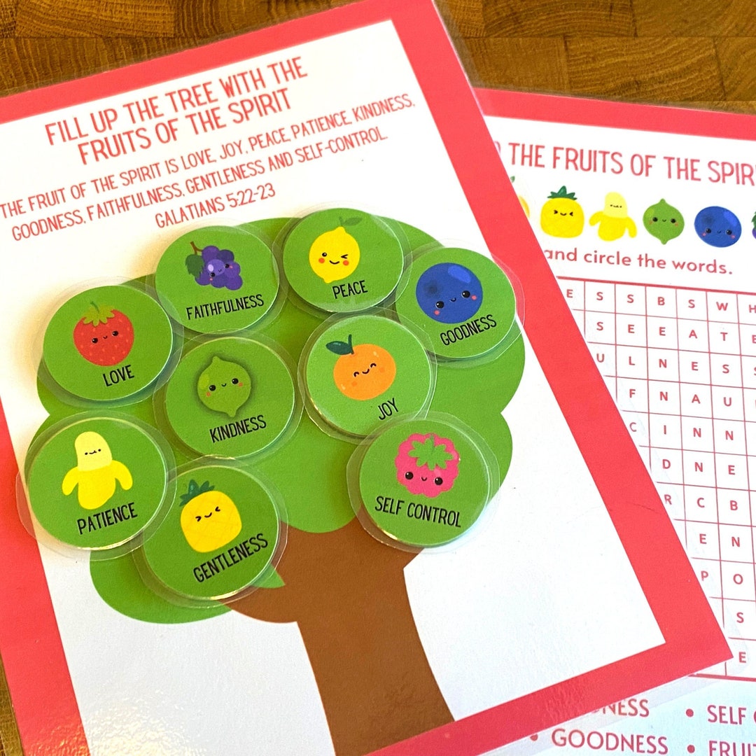 FRUITS of the SPIRIT PRINTABLE, Fruits of the Spirit Bible Activity ...