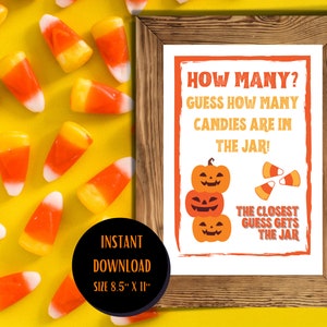 GUESS HOW MANY Candy Corns Game, Printable Halloween Games, Halloween ...