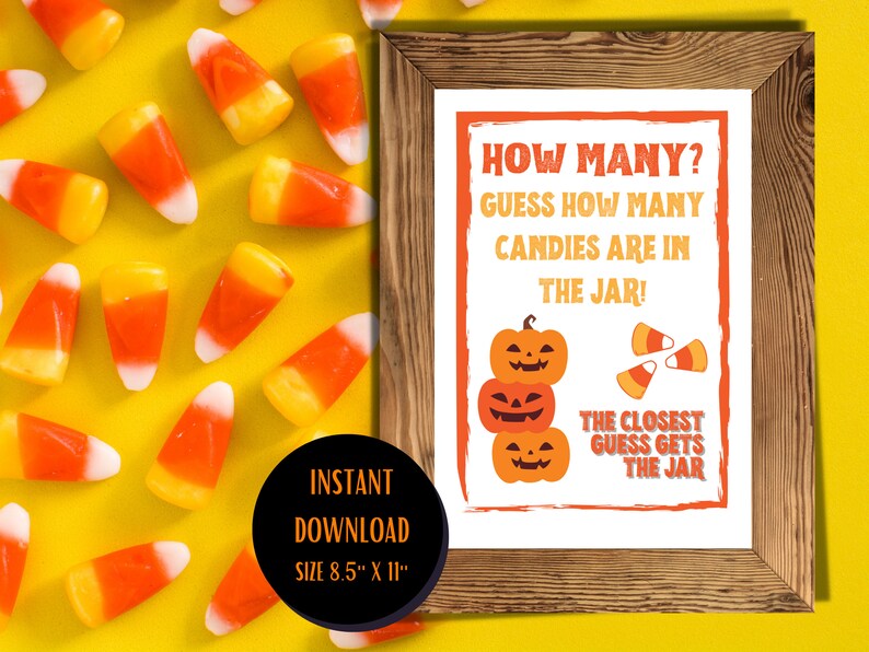 GUESS HOW MANY Candy Corns Game, Printable Halloween Games, Halloween ...