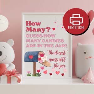 GUESS HOW MANY Kisses Game, Valentine's Day Printable Game, Valentine ...