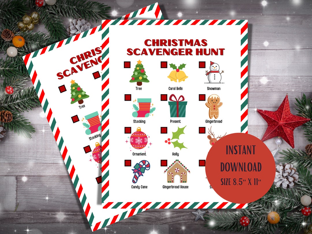 CHRISTMAS SCAVENGER HUNT, Christmas Kids Activity, Christmas Games ...