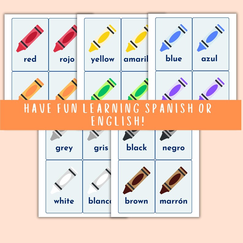 Spanish Colors Flashcards: Bilingual Learning for Kids (digital ...