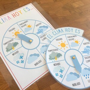 Spanish Weather Wheel Printable: Montessori Learning (digital Download ...