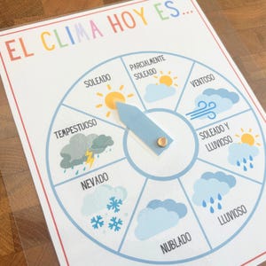 Spanish Weather Wheel Printable: Montessori Learning (digital Download ...