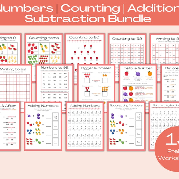 Math Worksheets - Etsy