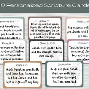 40 PERSONALIZED SCRIPTURE CARDS, Scripture Memorization Cards, Bible ...