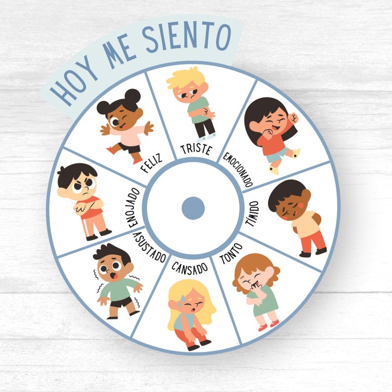 Spanish Feelings Wheel Printable: Kids Emotion Activity (PDF) - Etsy