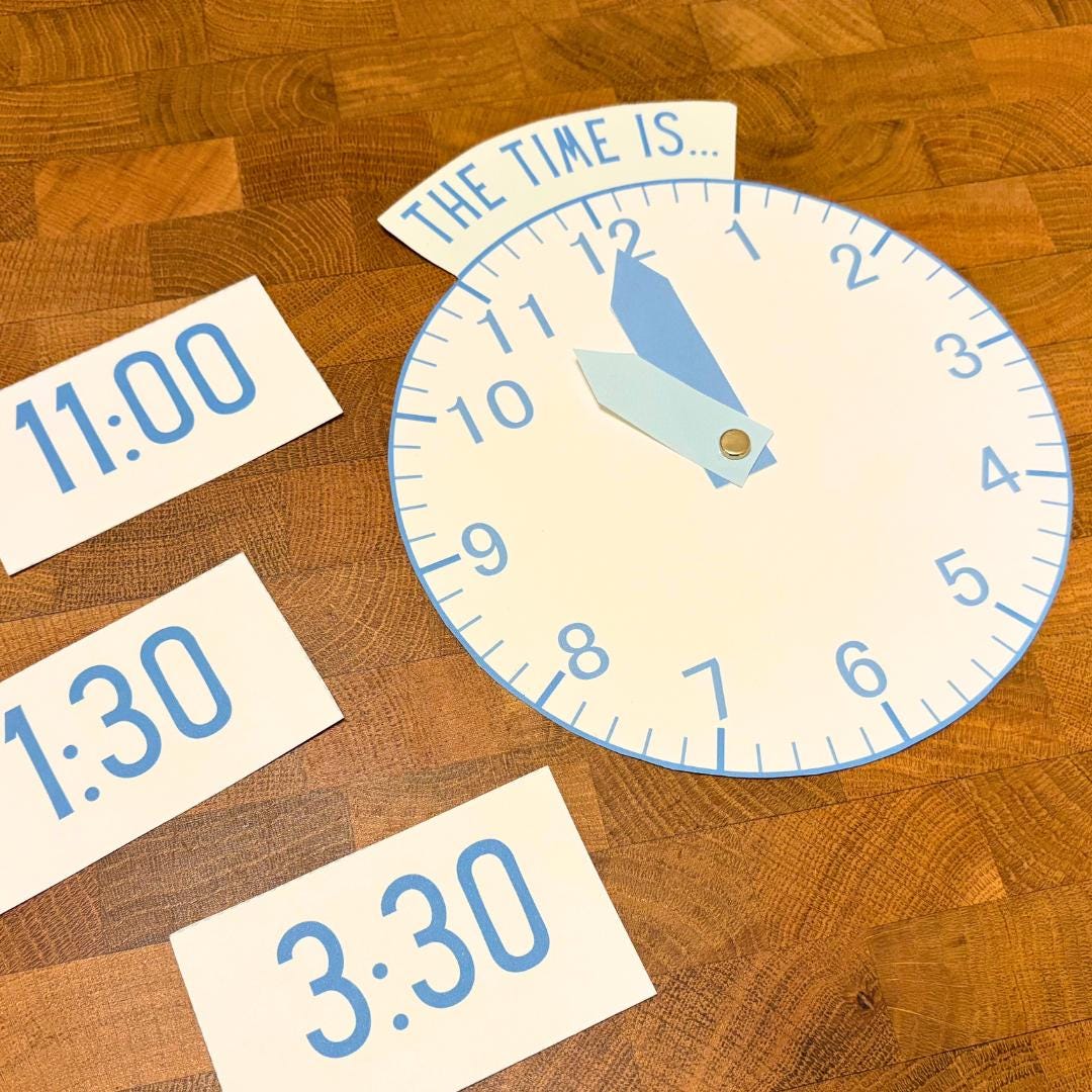 TIME TELLING PRINTABLE, Time Telling Montessori, Clock Circle Time ...